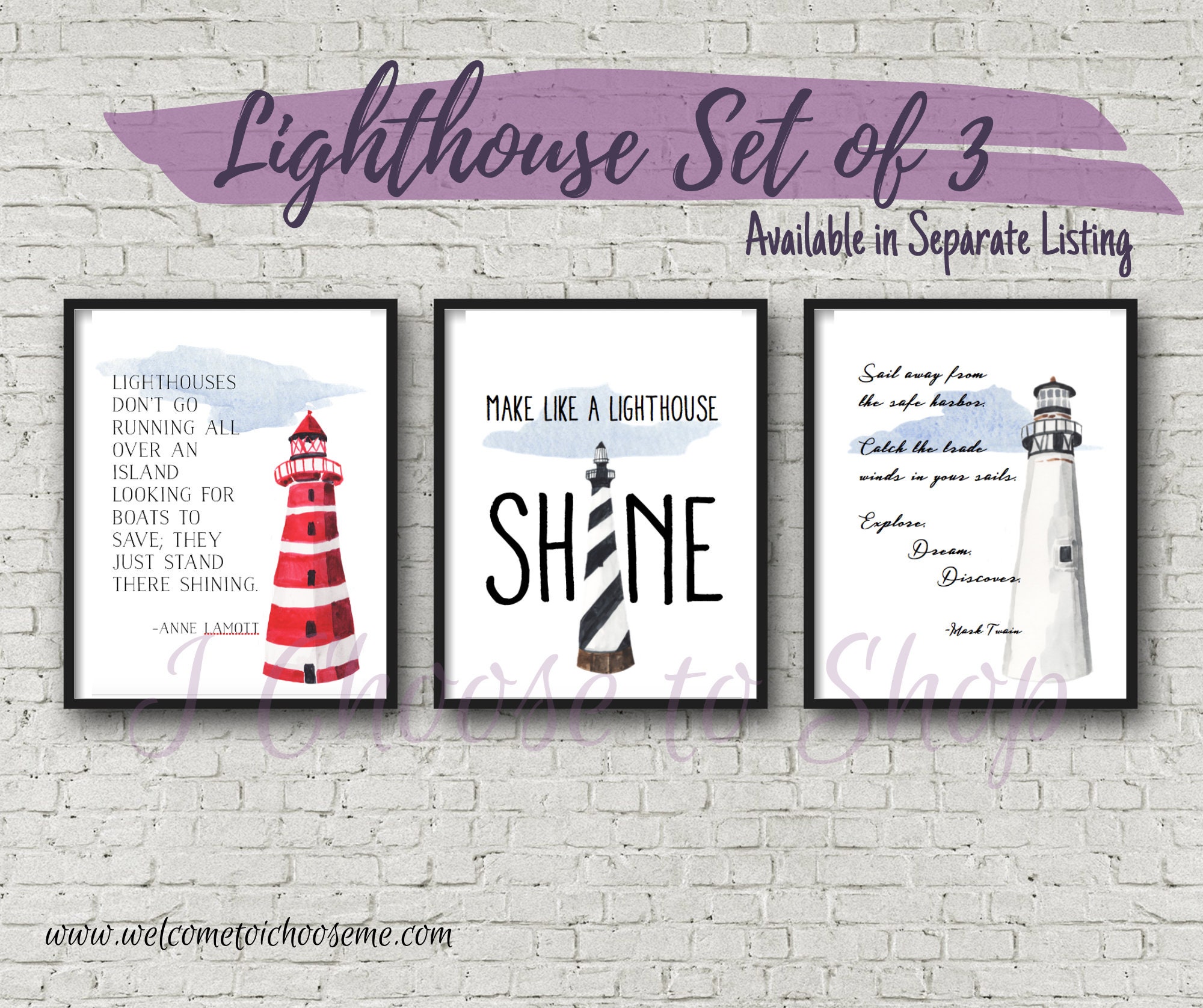 Lighthouse Printable Art Quote, Lighthouses Just Stand There Shining ...