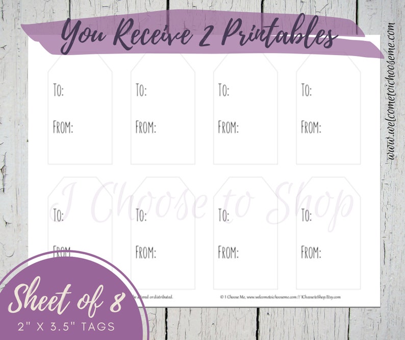 Printable to From All Occasion Gift Tags, Thank You Tags, Happy ...