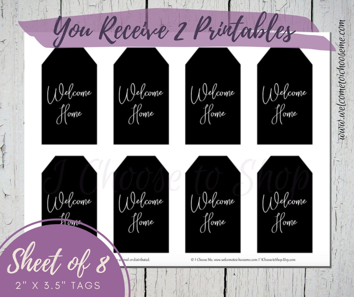 Printable Welcome Home Gift Tags, Party Favors Tags - Etsy