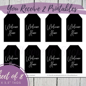 Printable Welcome Home Gift Tags, Party Favors Tags - Etsy
