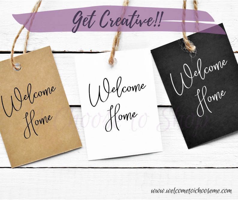Printable Welcome Home Gift Tags, Party Favors Tags - Etsy