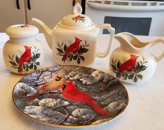 Red Cardinal Teapot - Etsy
