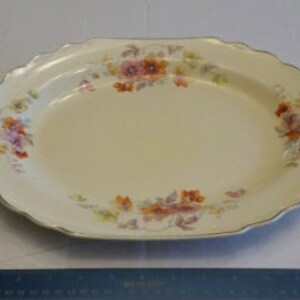 Antique 10x13 W S George Meat Serving Platter Tray Wild Rose Pattern ...