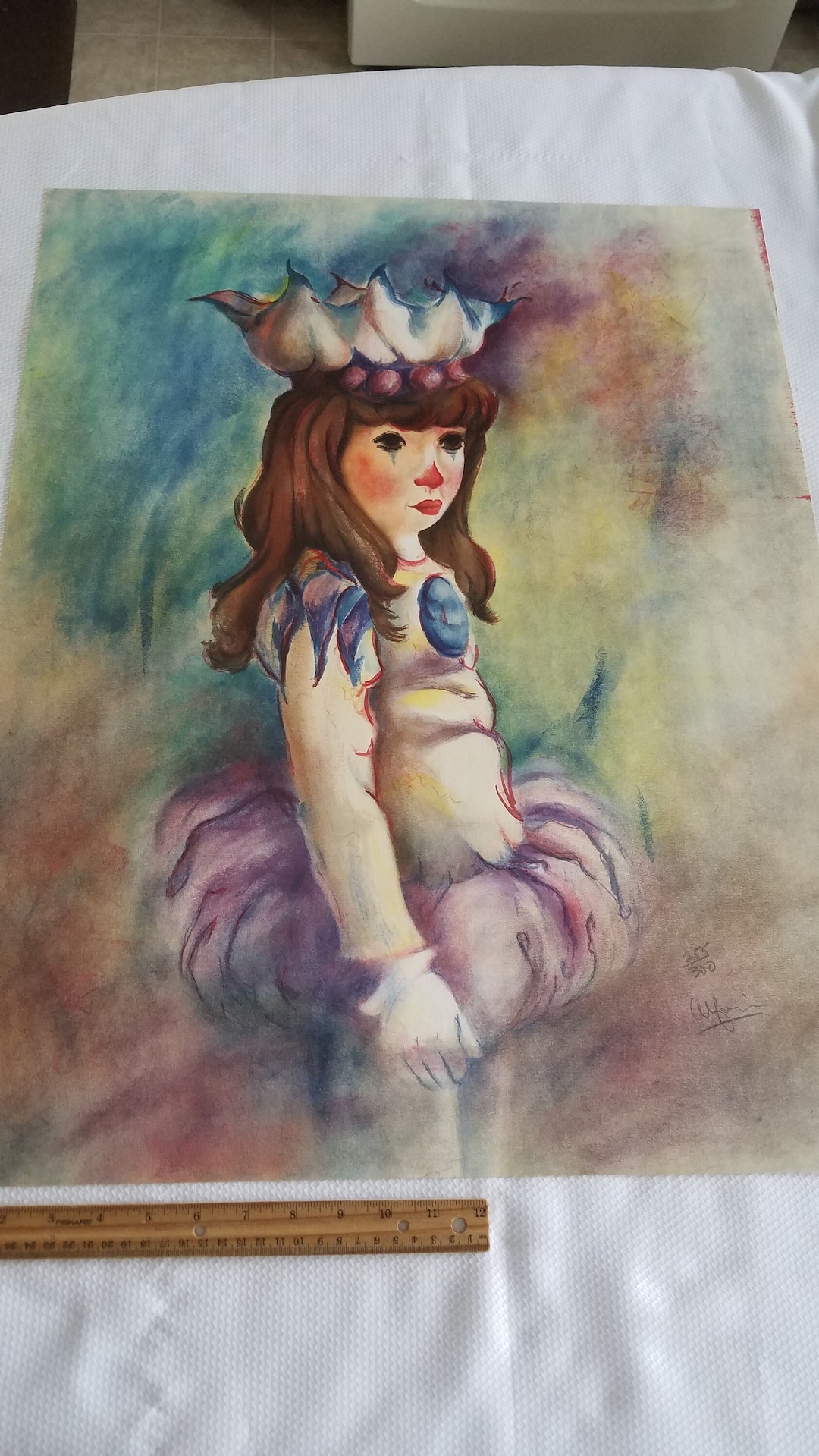 Vintage Signed & Numbered 255/300 Philippe Alfieri Litho Print " Sad ...