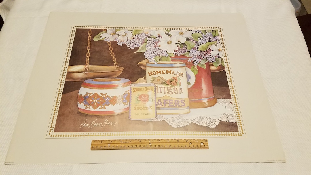 Vintage 1986 Signed Ann Marie Murphy Litho Print Kitchen Decor Wall Art ...