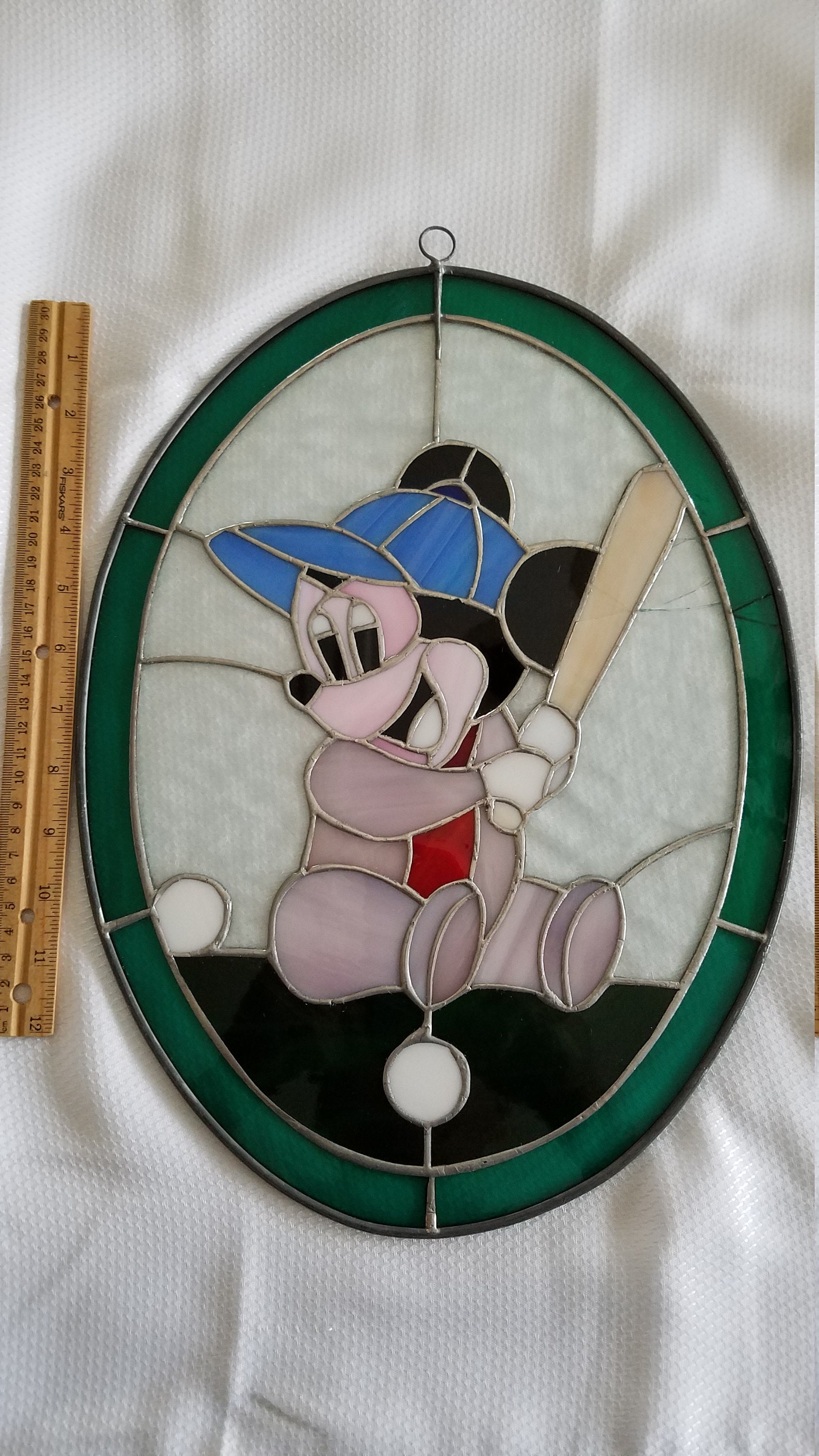 Rare 15 Mickey Mouse Oval Stained Glass Suncatcher - Etsy