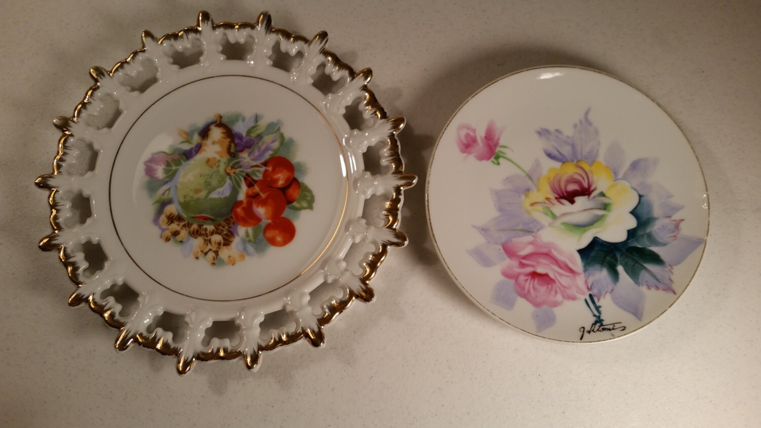 2 Vintage Japan Hand Painted Collector Plates 1940 | Etsy