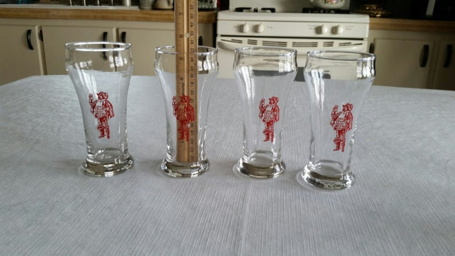 4 Antique Old Style Lager Beer Glasses 1938 G Heileman Etsy
