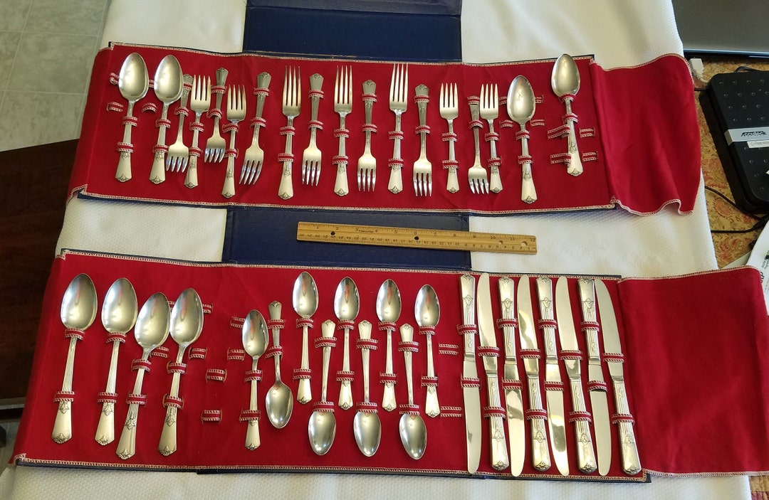 Rare 1932 Wm Rogers Sectional Silverware Flatware Set 39 Pieces ...
