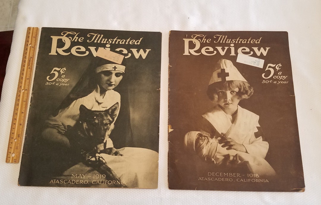 2 Rare Antique Magazines 1918 & 1919 THE ILLUSTRATED REVIEW - Red Cross ...