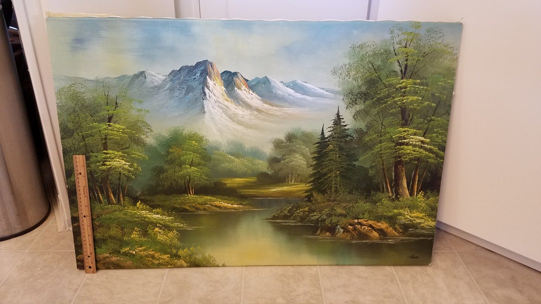 Vintage 23"x35" Wendy Reeves Signed Oil on Canvas Painting 1970s ...