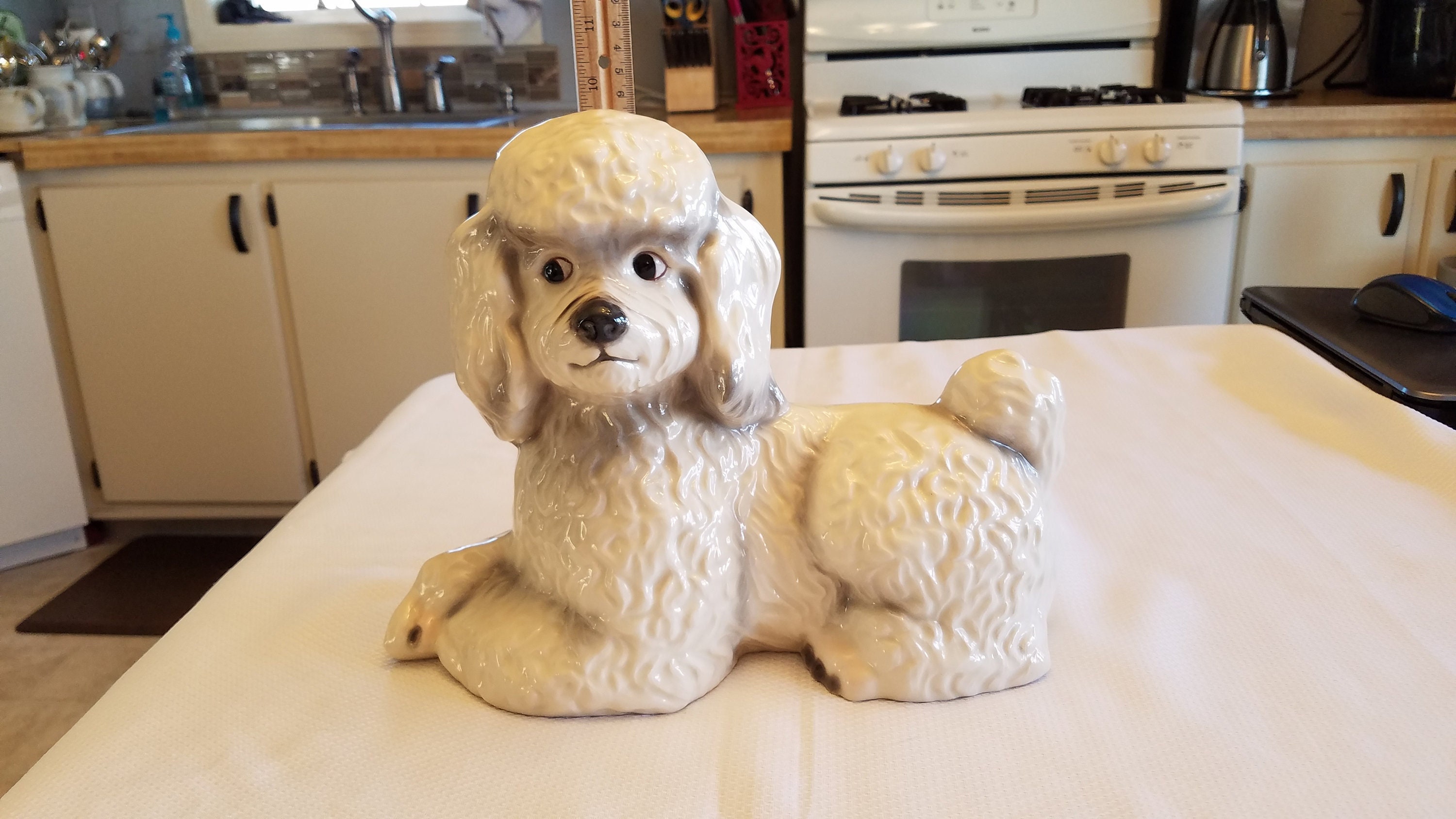 Vintage 12 Ceramic Poodle Dog Statue Figure 1980s - Etsy