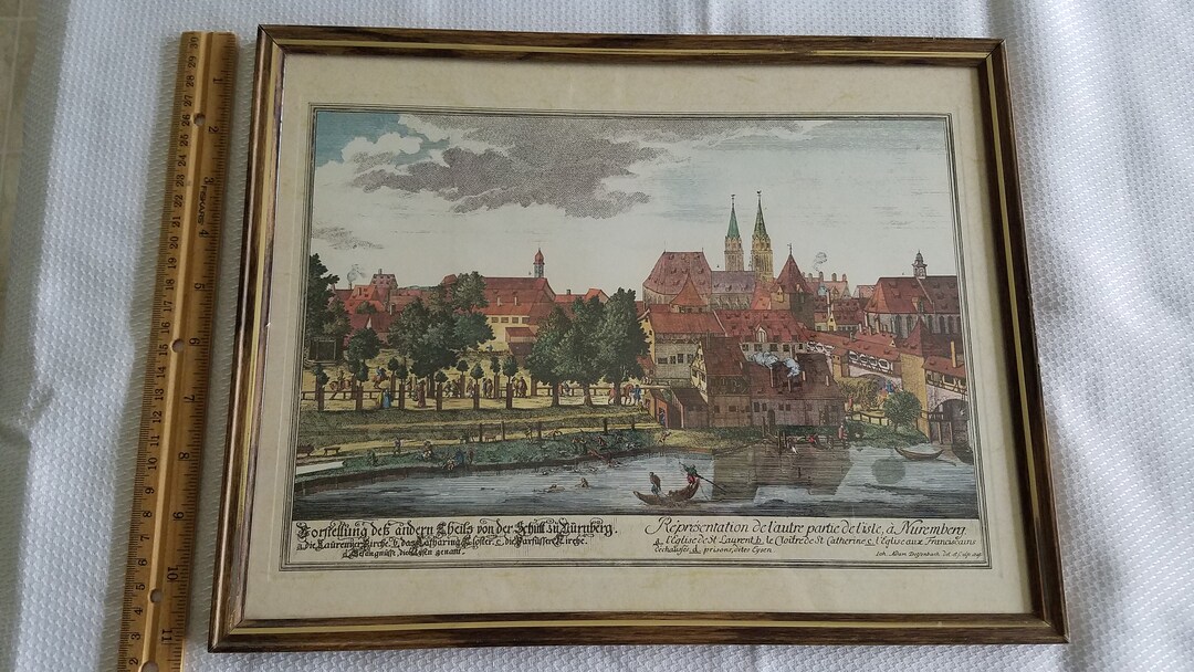 Vintage Nuremberg Germany Framed Litho Print 11"x14" Renaissance ...