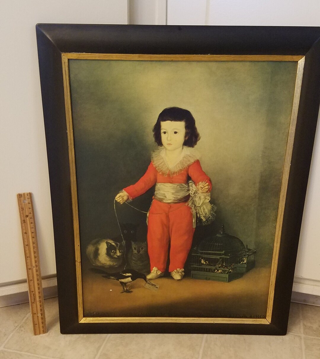 Antique 1960s Framed Litho Print 18"x23" - Goya's " Red Boy " - Don ...