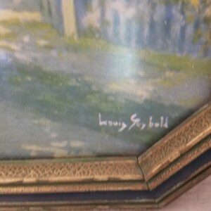 Antique Framed Litho Print 24x16 Signed Louis Seybold Victorian ...