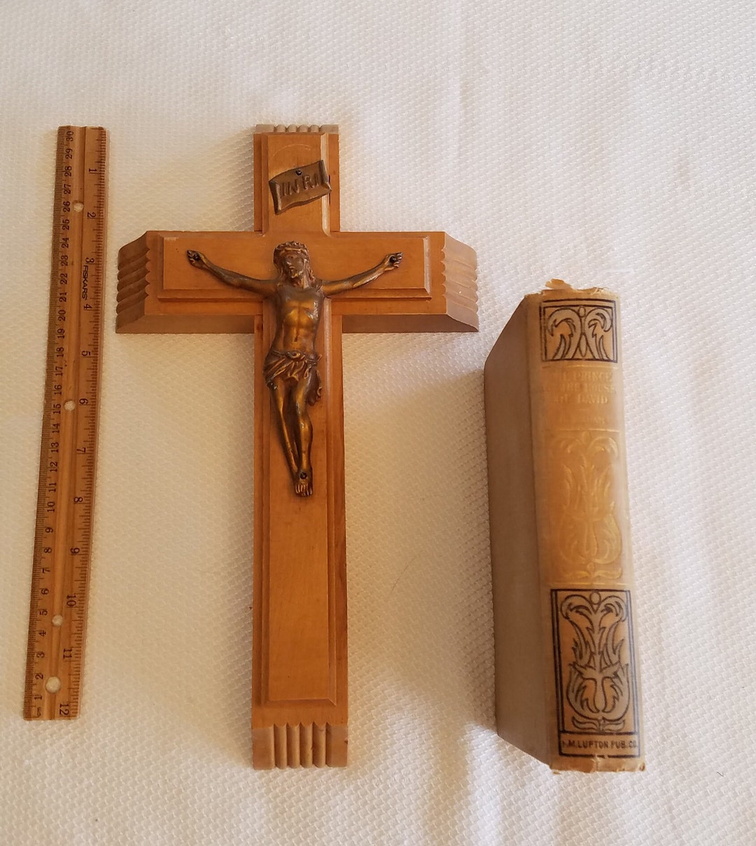 2 Antique Religious Collectibles Last Rites Crucifix 1960s Hc Book 1885 ...