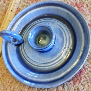 Edgecomb Pottery Maine Crystalline Glaze Candle Holder W/ Loop Blue ...