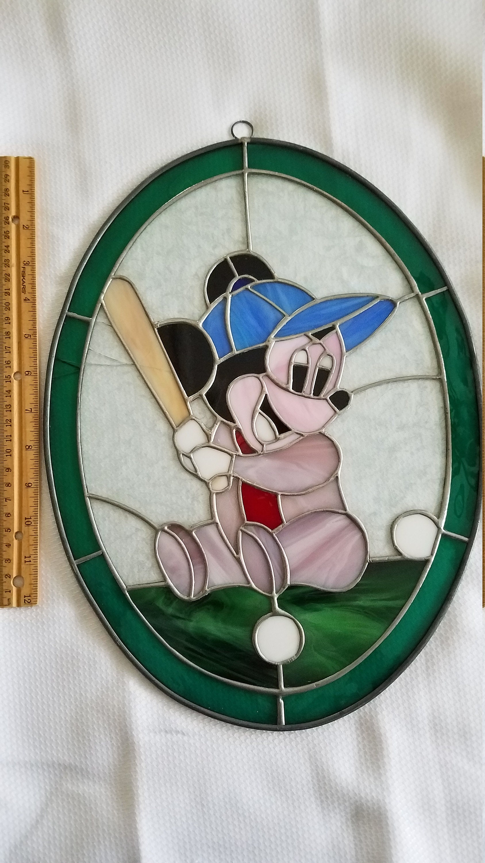 Rare 15 Mickey Mouse Oval Stained Glass Suncatcher - Etsy