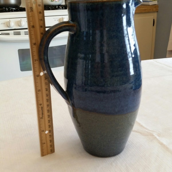 Blue Ceramic Pitcher - Etsy