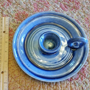 Edgecomb Pottery Maine Crystalline Glaze Candle Holder W/ Loop Blue ...