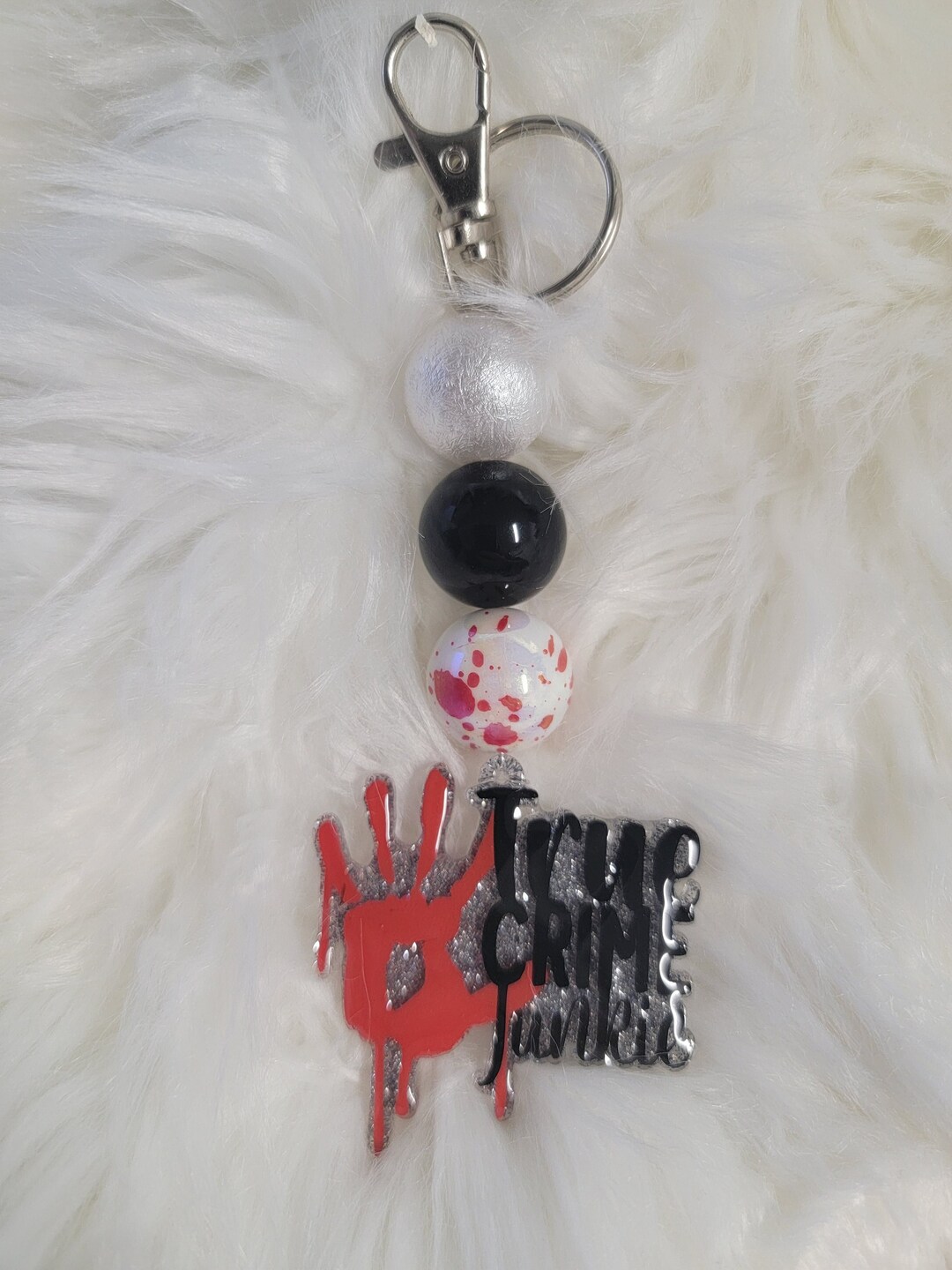 True Crime Junkie Keychain - Etsy