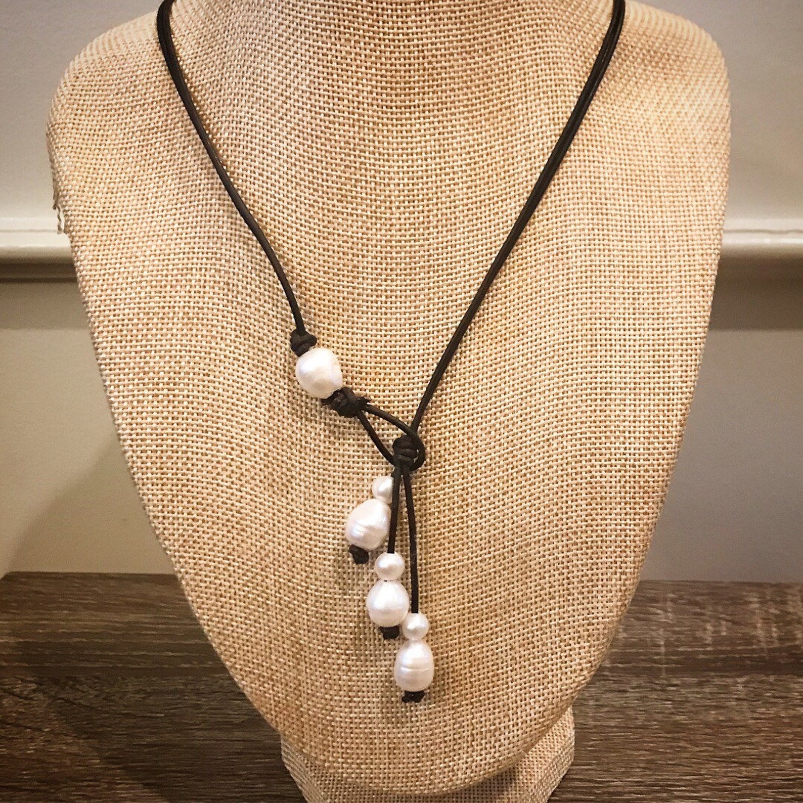 Alex Necklace Genuine Freshwater Potato Pearl Knotted - Etsy