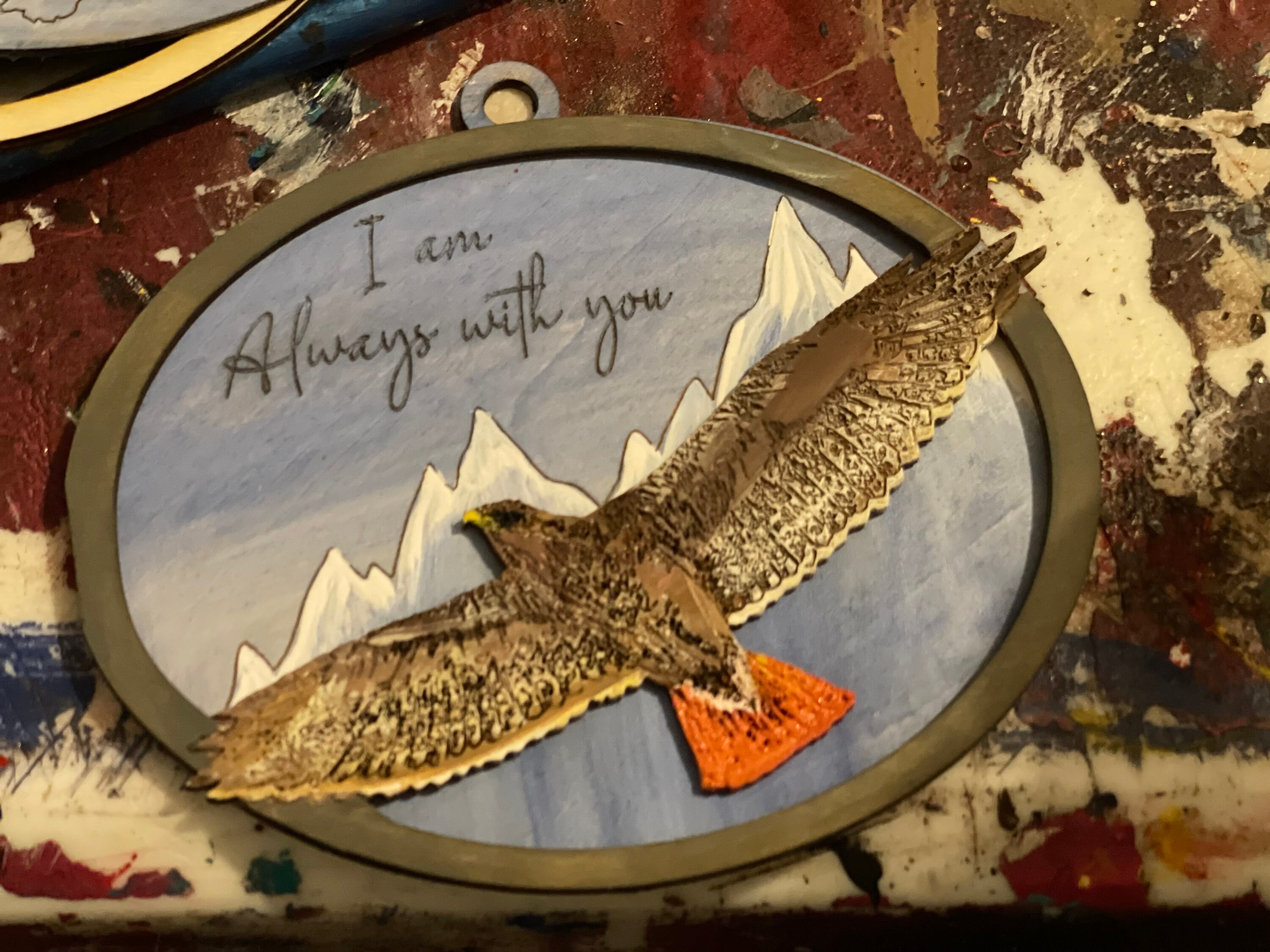 Hand Painted Red-tailed Hawk Ornament - Etsy