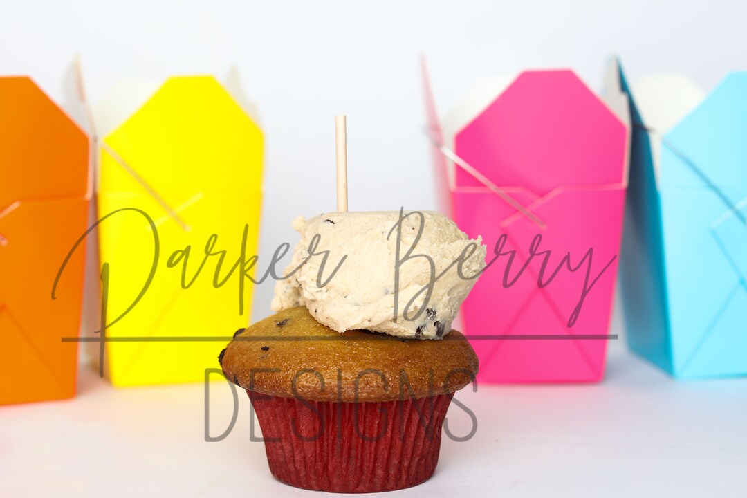Cupcake, Topper, Birthday Mock Up, Cupcake Topper, Rainbow, Takeout Box ...
