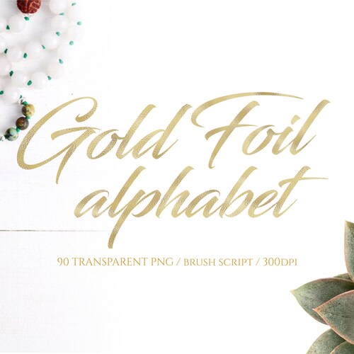 Gold Foil Alphabet Clipart Gold Foil Digital Alphabet Foiled | Etsy