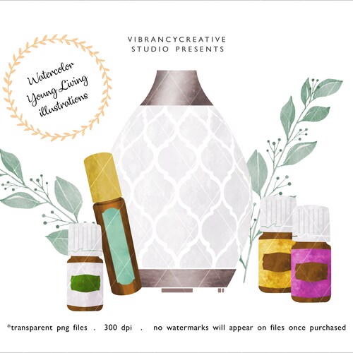 Watercolor Diffuser Clipart Young Living Diffusers | Etsy