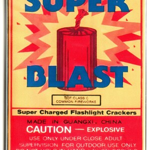 Handmade Super Blast Firecracker Label Metal Fridge Magnet 2.5 X 3.5 ...