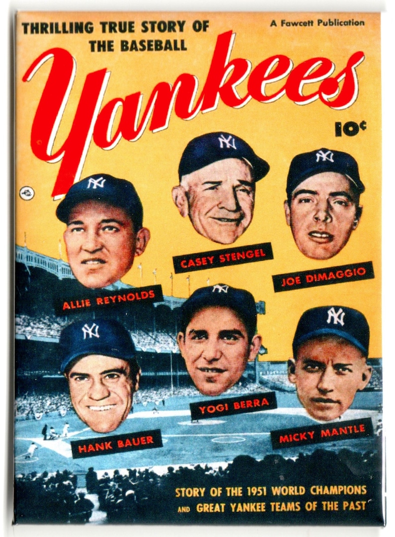 Vintage New York Yankees Special Vintage Magazine Cover Ad on Fridge Magnet 2.5 X 3.5" Metal ...