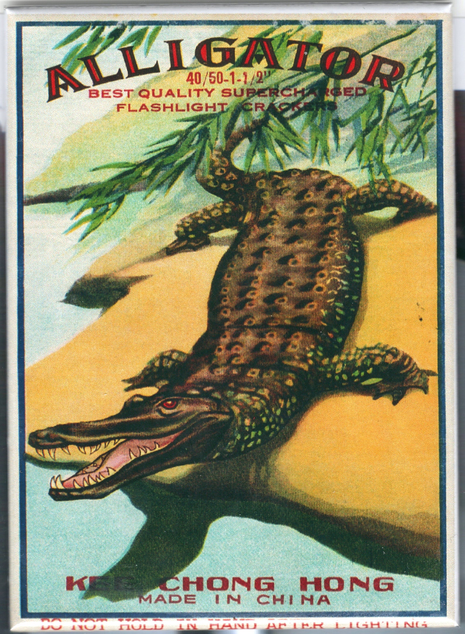 Vintage Alligator Firecracker Label on a Fridge Magnet 2.5 X 3.5" - Etsy