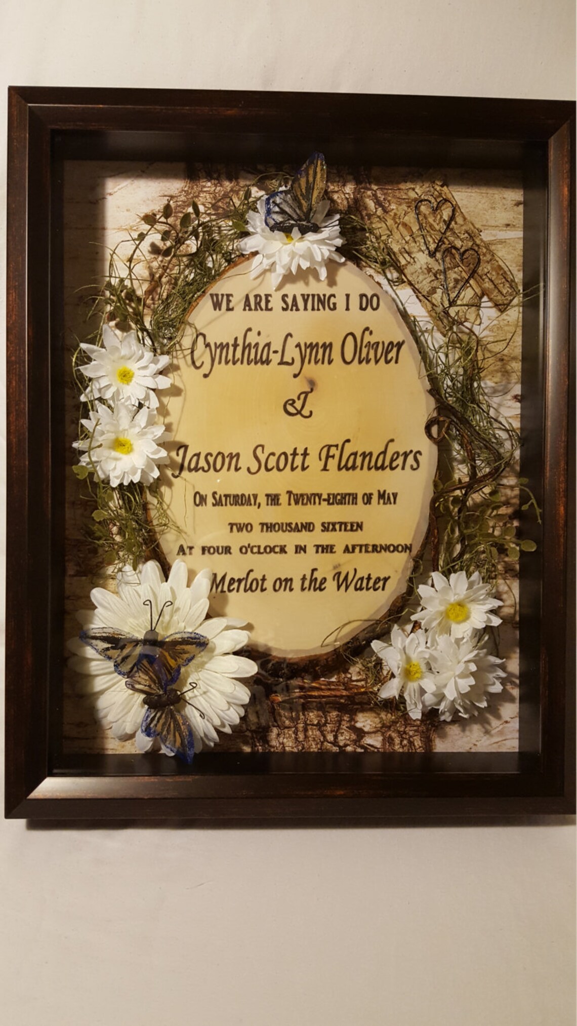 Shadow Box Frame- Custom Wedding Invitation Keepsake - Etsy