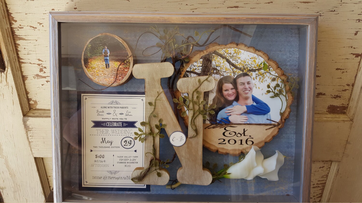 Shadow Box Frame- Custom Wedding Invitation Keepsake - Etsy