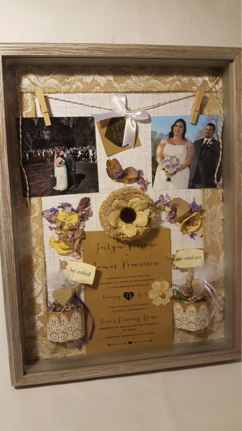Shadow Box Frame- Custom Wedding Invitation Keepsake - Etsy