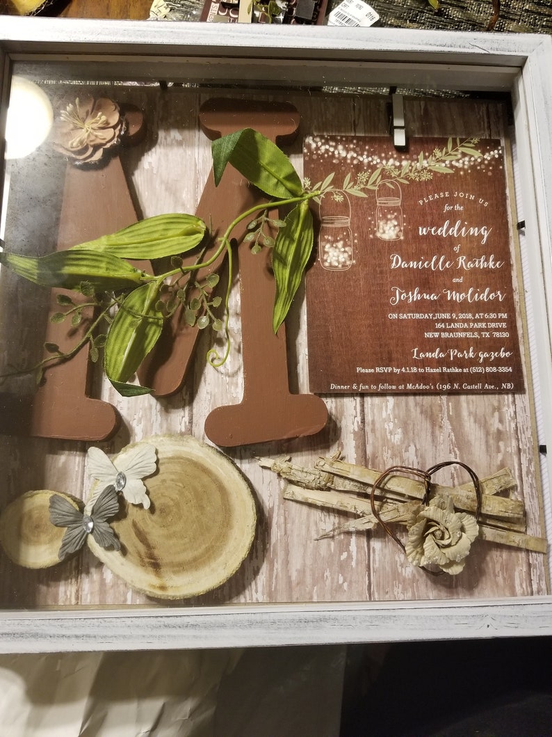 Shadow Box Frame- Custom Wedding Invitation Keepsake - Etsy
