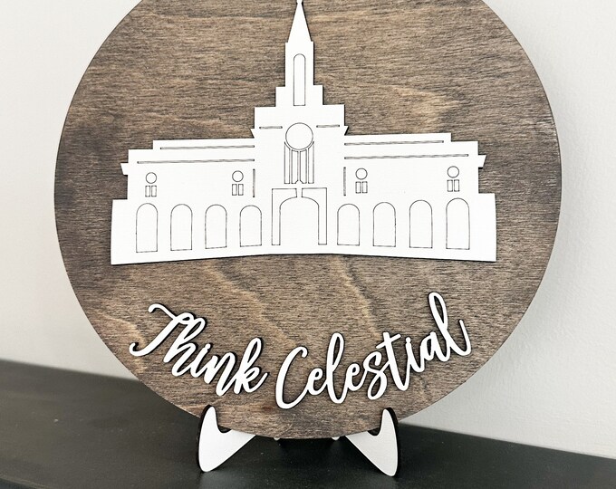 Think Celestial Temple Plaque, Lds Temple, Custom Gift, Wedding Gift - Etsy