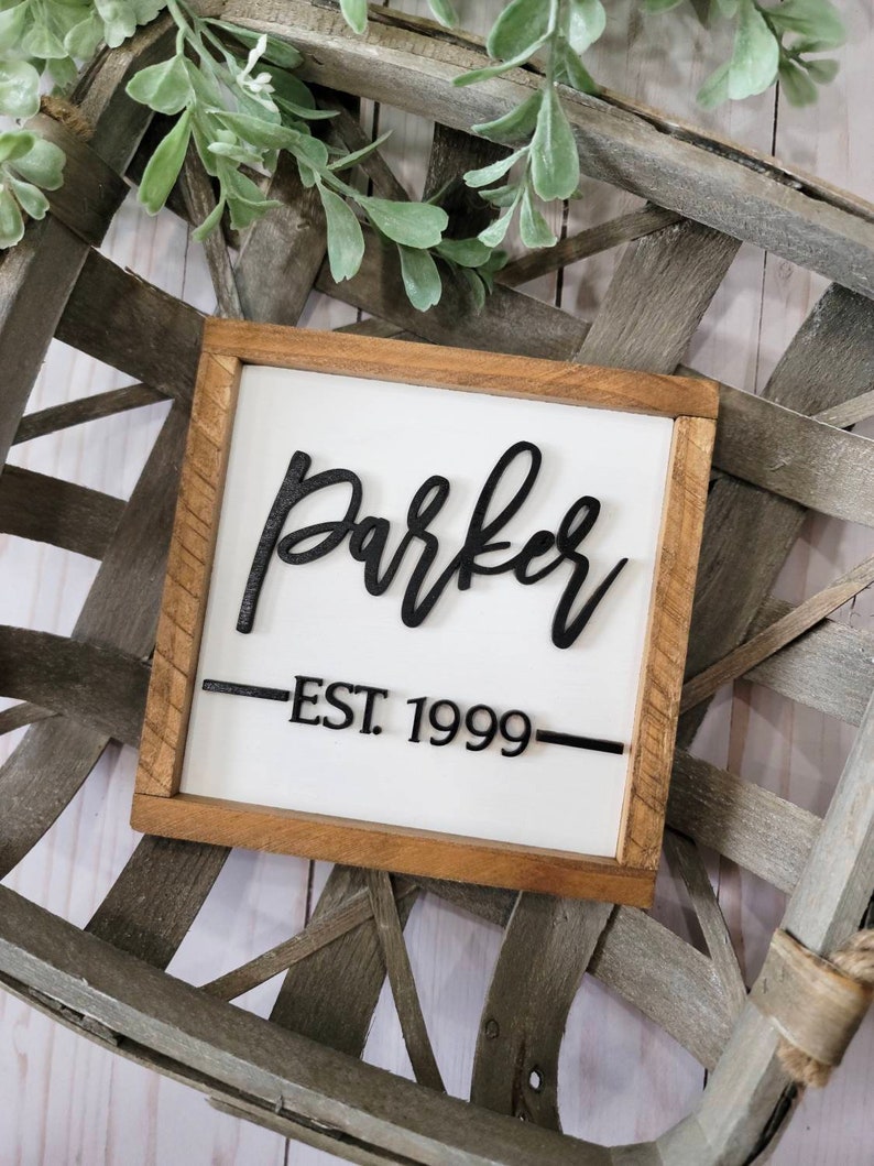 Family Last Name Sign Custom Wood Sign Tiered Tray Name | Etsy