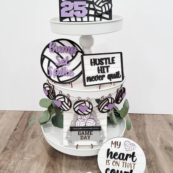 Volleyball Decor for Tiered Tray - Etsy