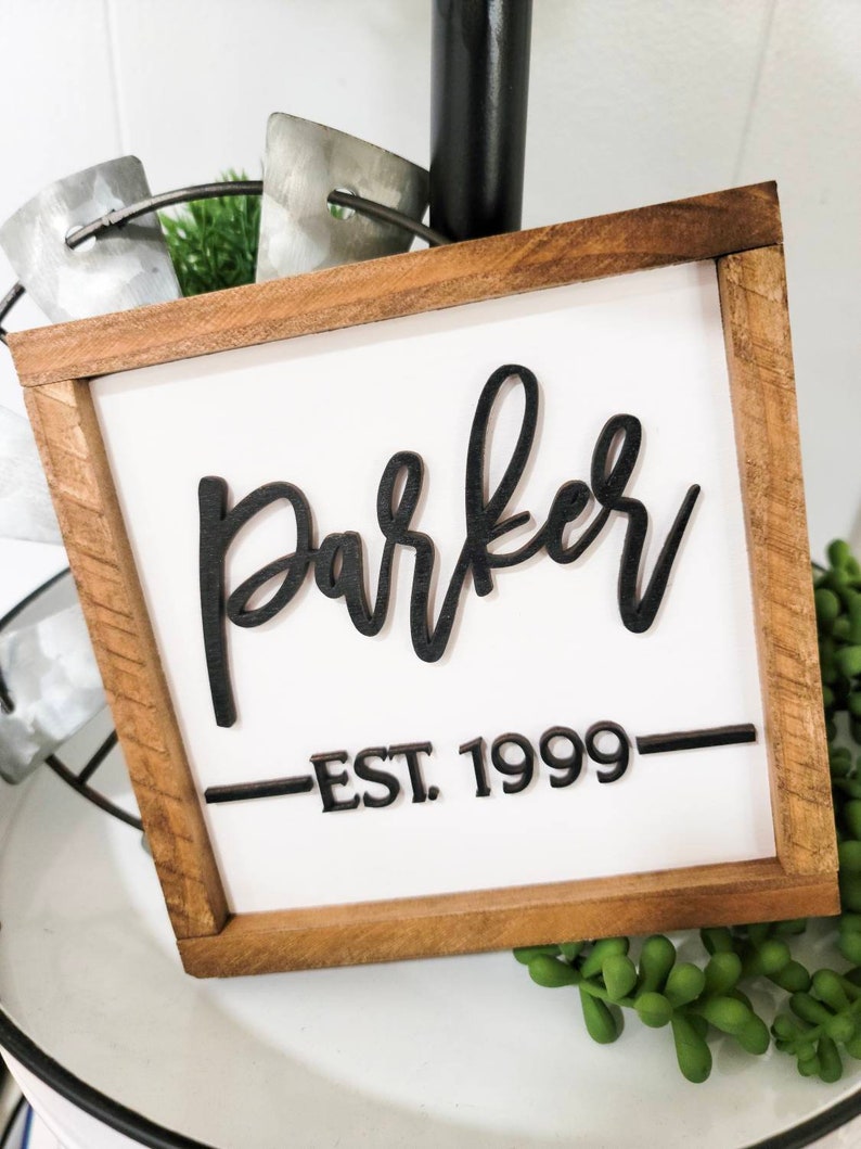 Family Last Name Sign Custom Wood Sign Tiered Tray Name | Etsy
