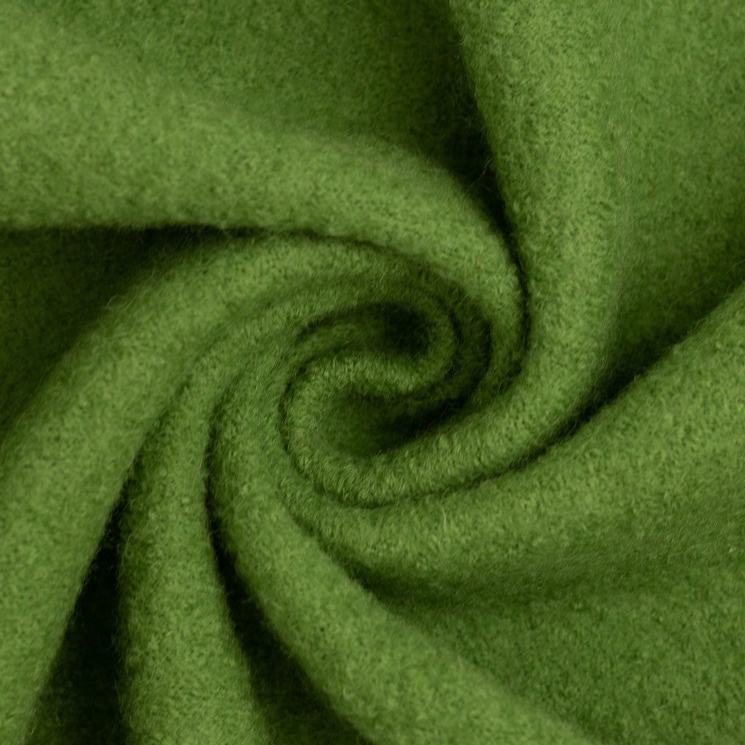 Lime Green Wollwalk , Wool Fabric, Virgin Wool , by the Meter or Yard ...