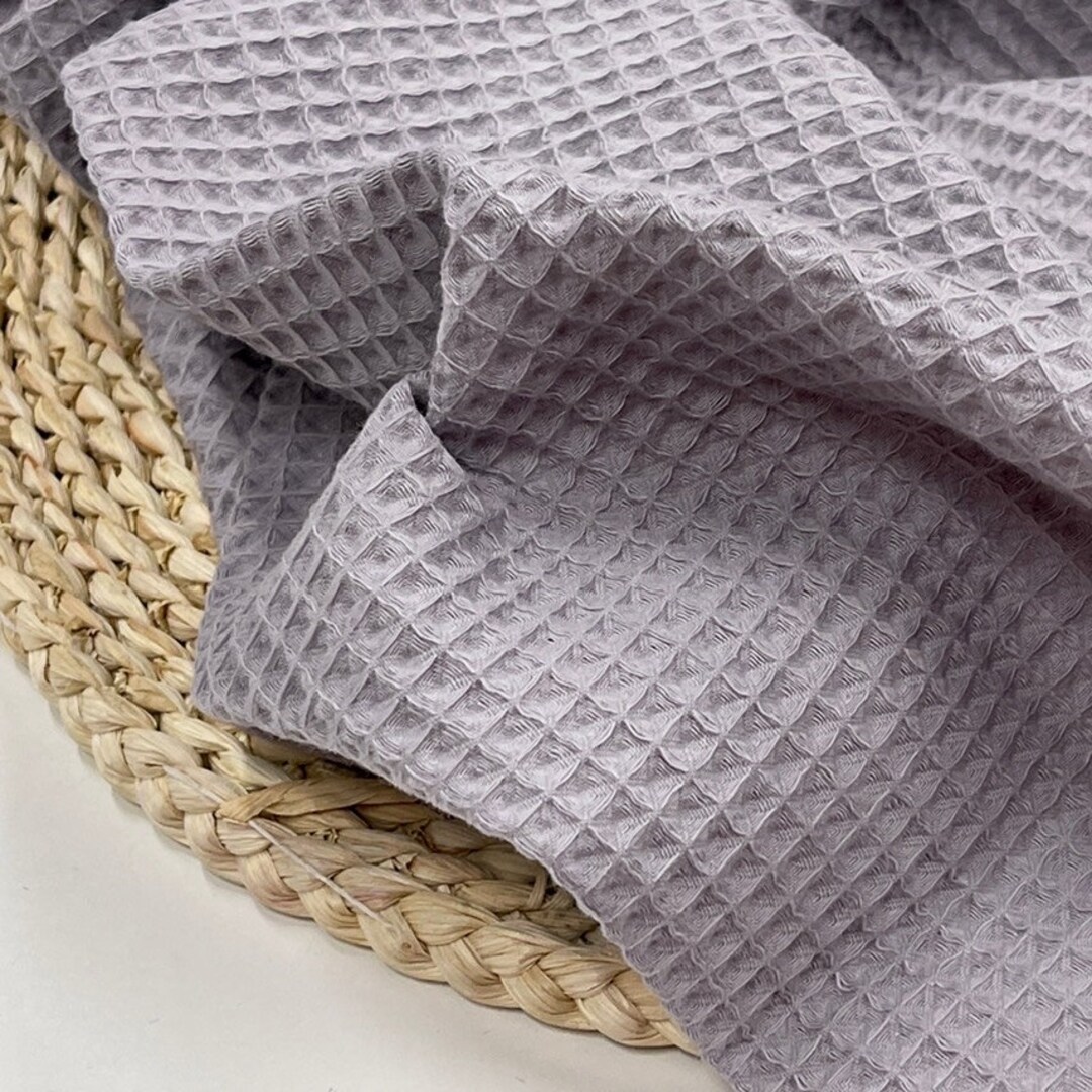 Gray Cotton Waffle Weave Fabric Fabric by the Yard or Meter Waffle ...