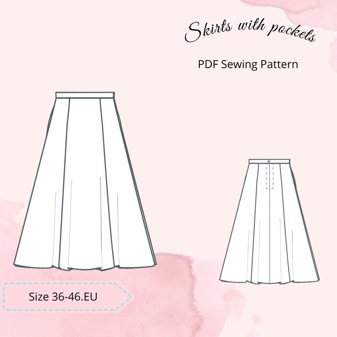 Sewing Pattern - Skirt Pattern PDF, Sewing Patterns - Etsy