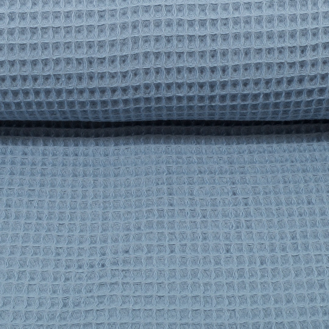 Blue Cotton Waffle Weave Fabric Fabric by the Yard or Meter Waffle ...