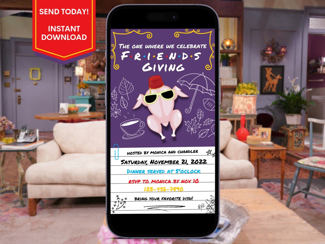 Editable Friendsgiving Invitation Template Friends TV Show - Etsy