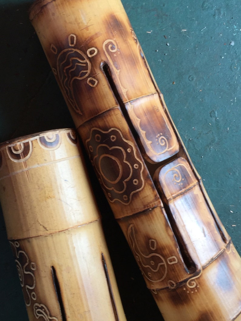 TEPONAZTLI (aztec/maya Tongue Drum) Engraved Native Designs (MADE to ...