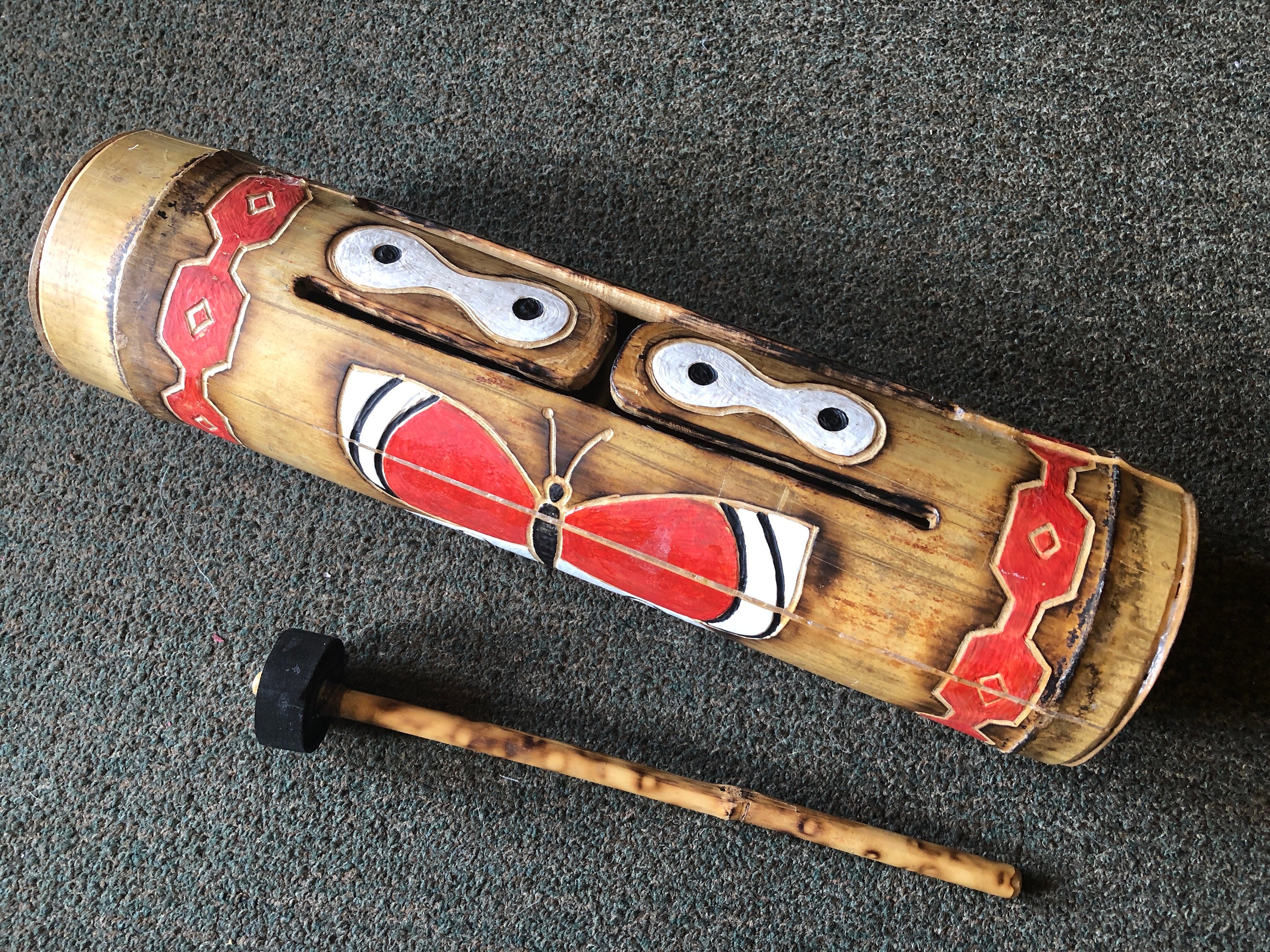 TEPONAZTLI (bamboo Drum) Made to Order! Artwork: Engraved, Burned ...