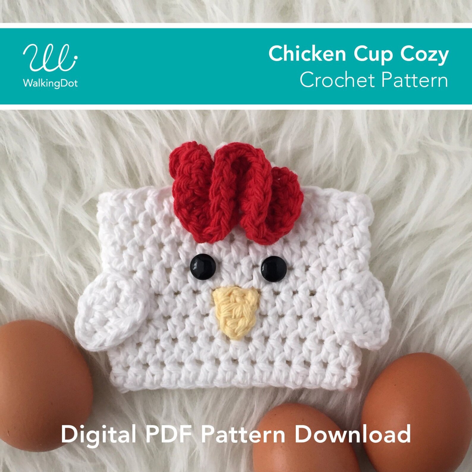Cup Cozy Crochet Pattern, Chicken Cozy, Chicken Crochet Pattern ...