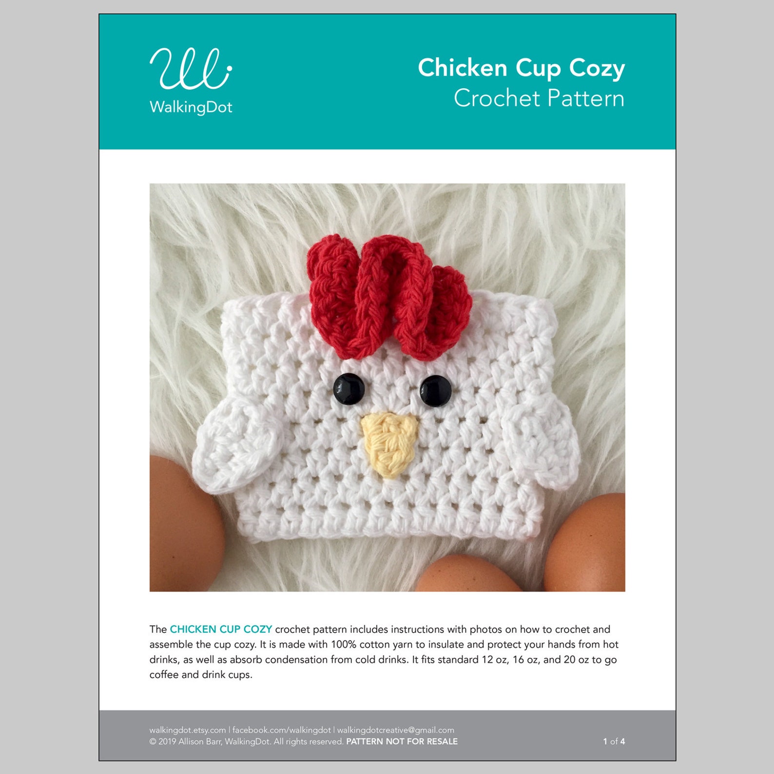 Cup Cozy Crochet Pattern Chicken Cozy Chicken Crochet - Etsy Canada